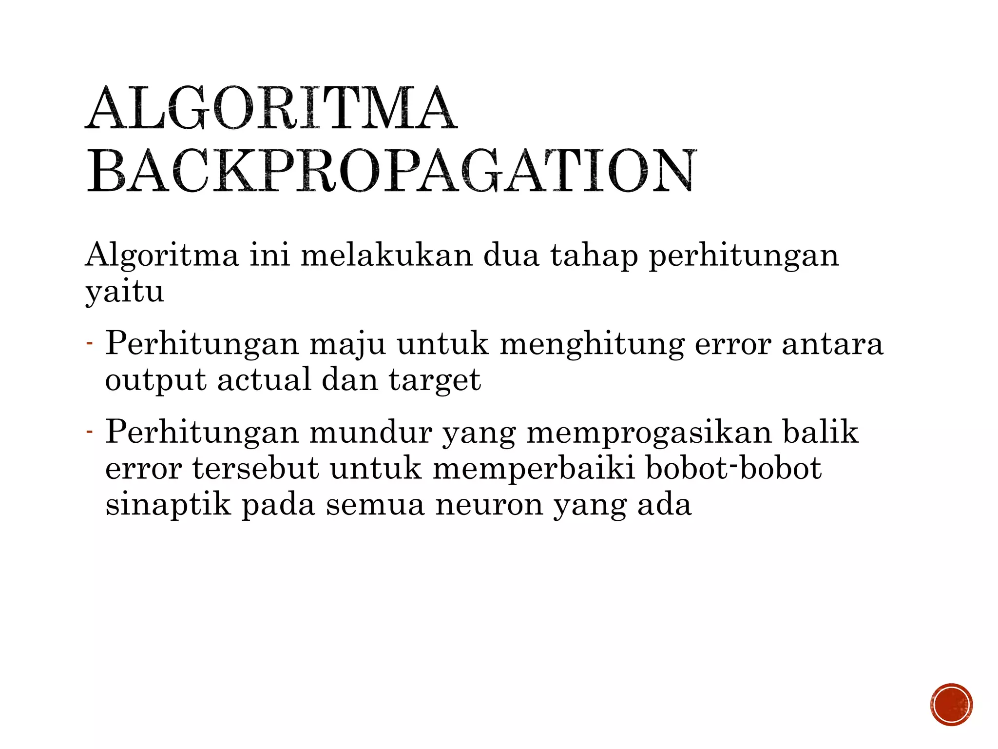 Algoritma jst backpropagation | PPTX