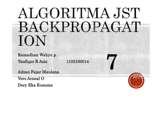 Algoritma jst backpropagation | PPTX