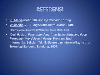 Algoritma Knuth-Morris-Pratt | PPT