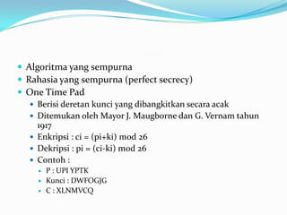 Algoritma kriptografi klasik | PPT