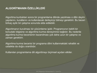 Algoritmalarve programlamai ders_1 | PPTX