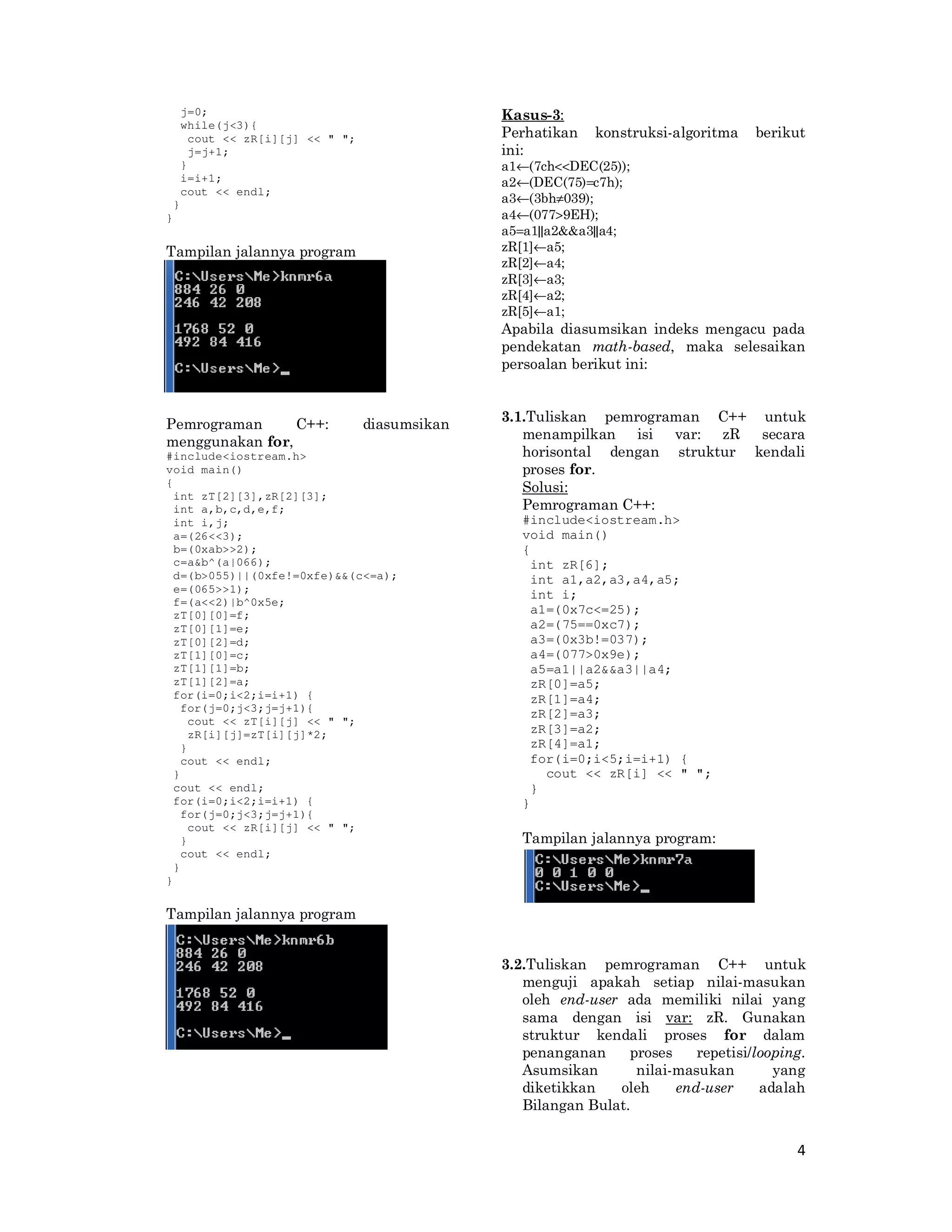 Algoritma Matematika Informasi dalam Pemrograman C++ | PDF
