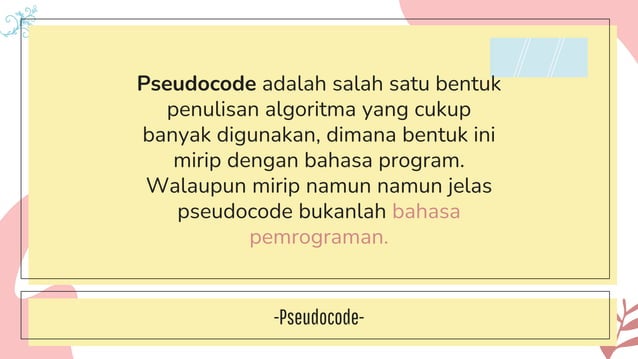 Algoritma Pemrograman Nlp Pseudocode Dan Flowchart Ppt