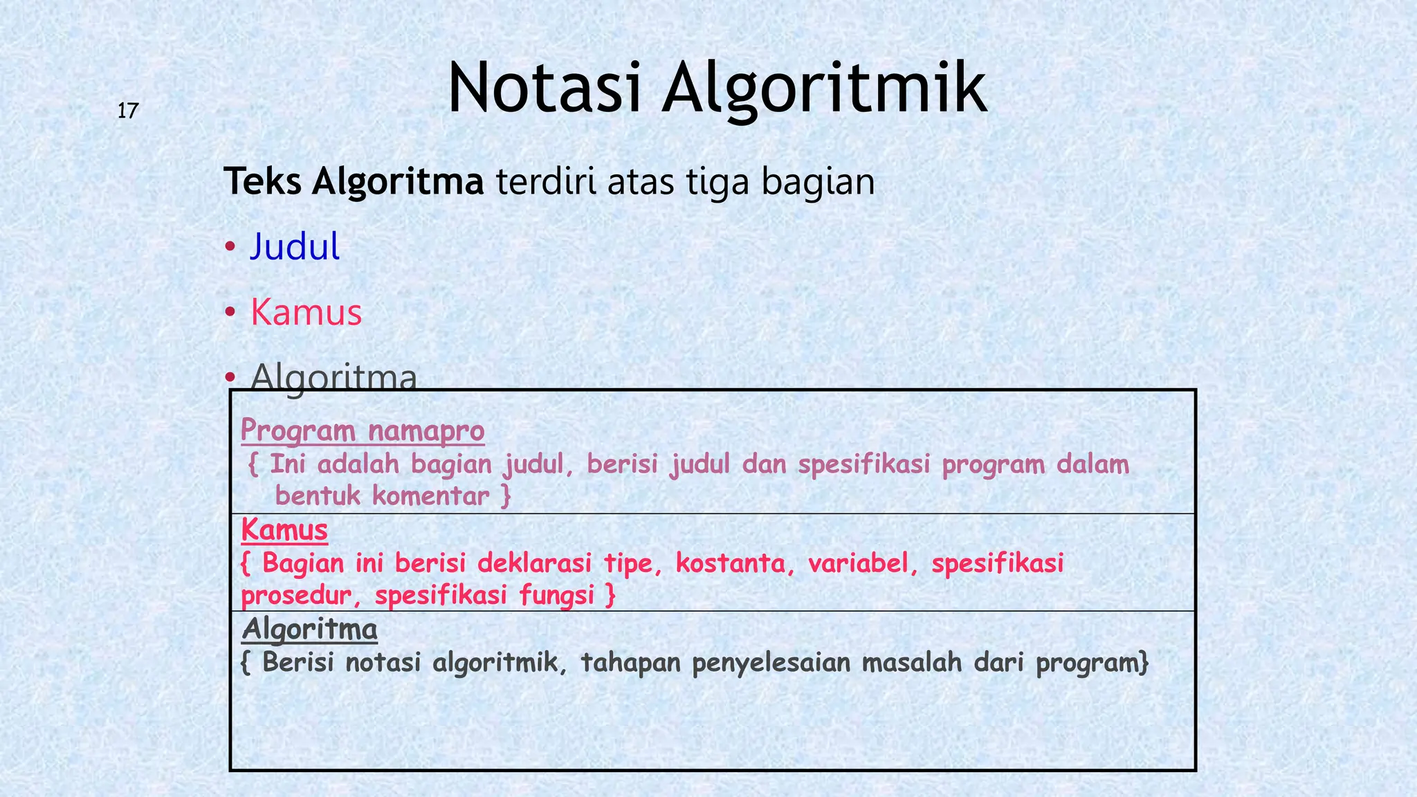 Algoritma Pemrograman Pengantar dan Pengertian Penrtian Dasar | PPT