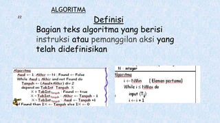 Algoritma Pemrograman Pengantar dan Pengertian Penrtian Dasar | PPT