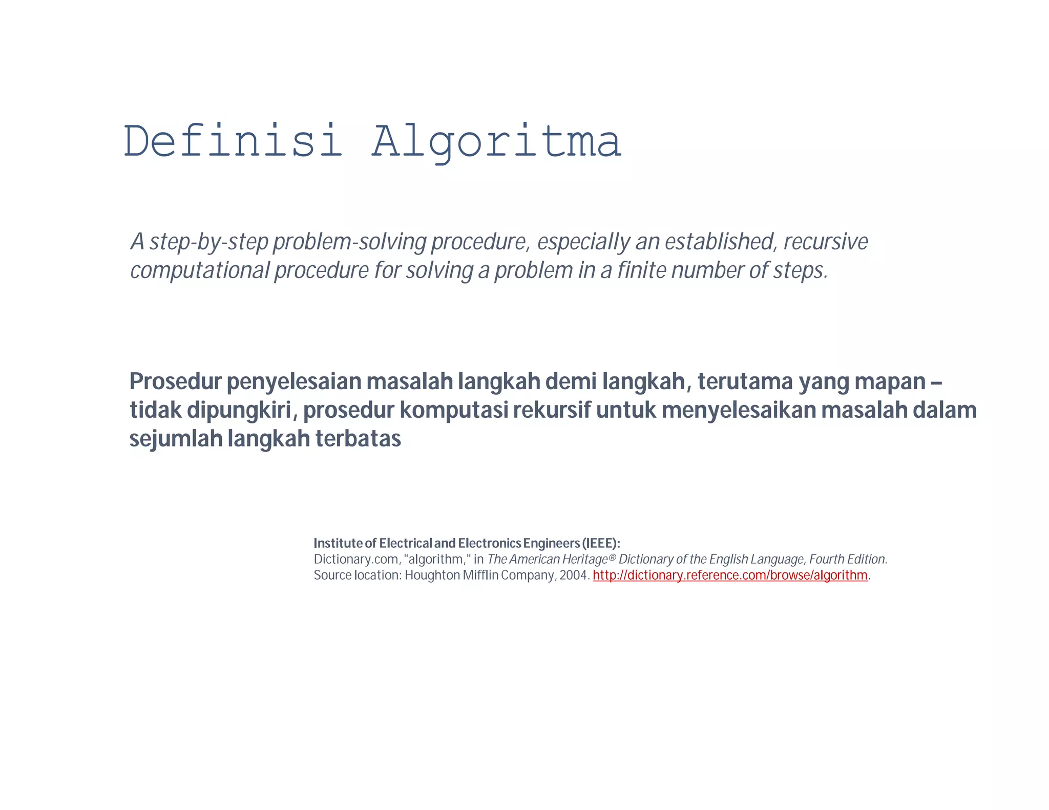 Algoritma & Pemrograman - Pendahuluan | PDF