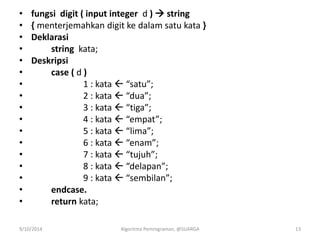 Algoritma pemrograman 14 | PPTX