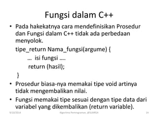 Algoritma pemrograman 14 | PPTX