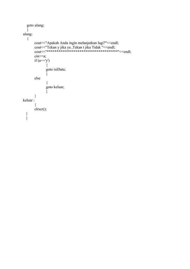 Algoritma pemrograman 2 - Contoh program"Struct Data Karyawan" | DOCX