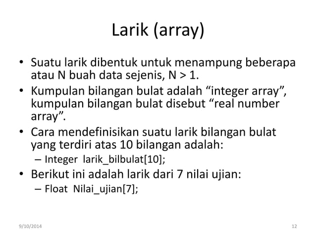 Algoritma pemrograman 4 | PPTX | Programming Languages | Computing