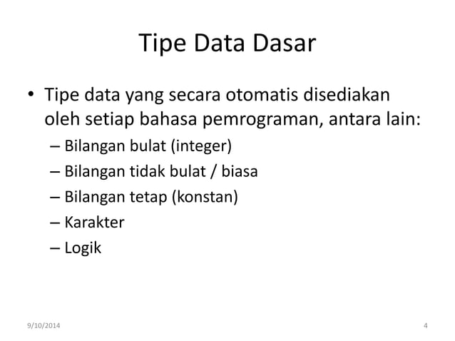Algoritma pemrograman 4 | PPTX | Programming Languages | Computing