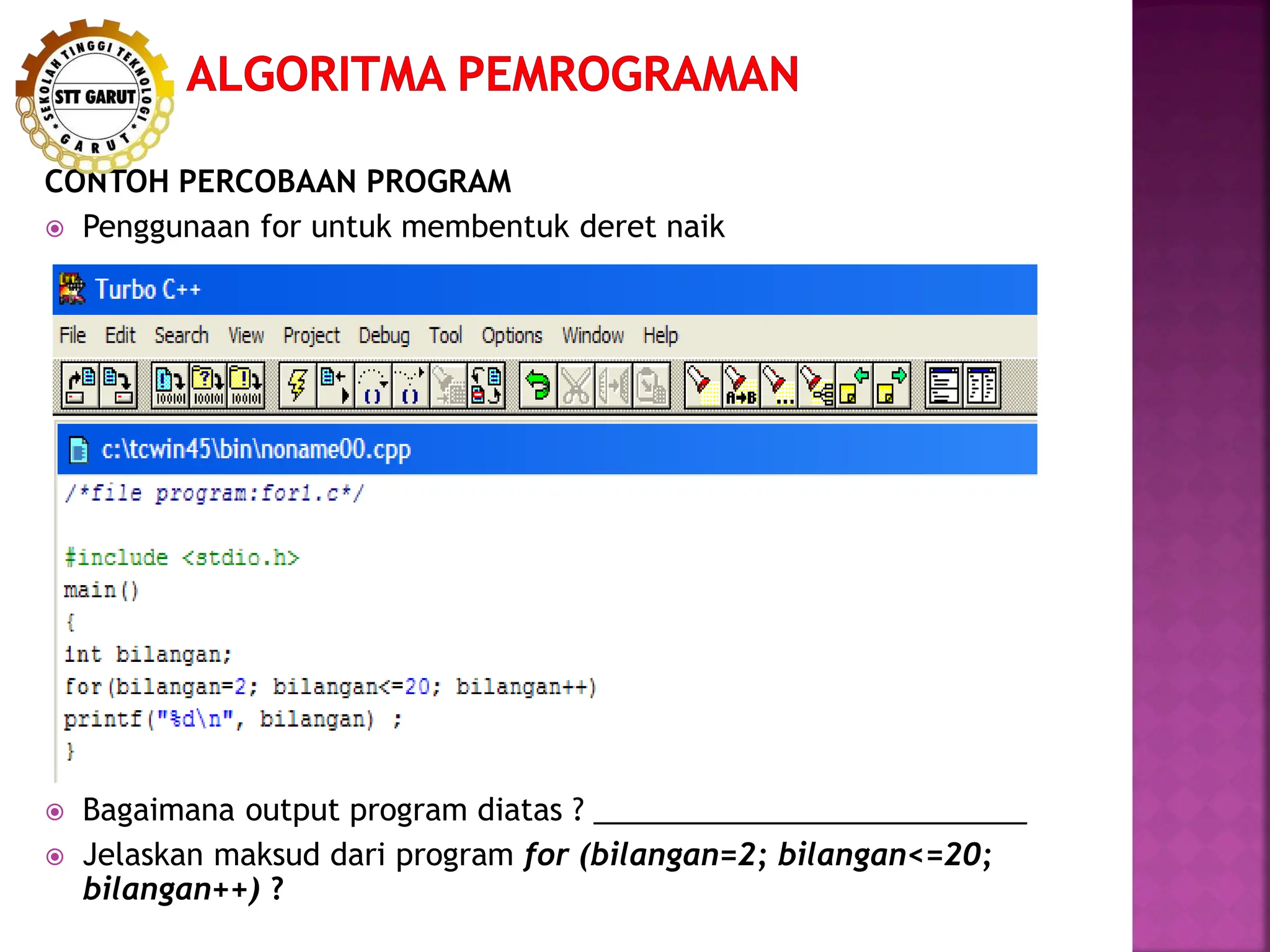 Algoritma Pemograman Looping/Pengulangan | PDF