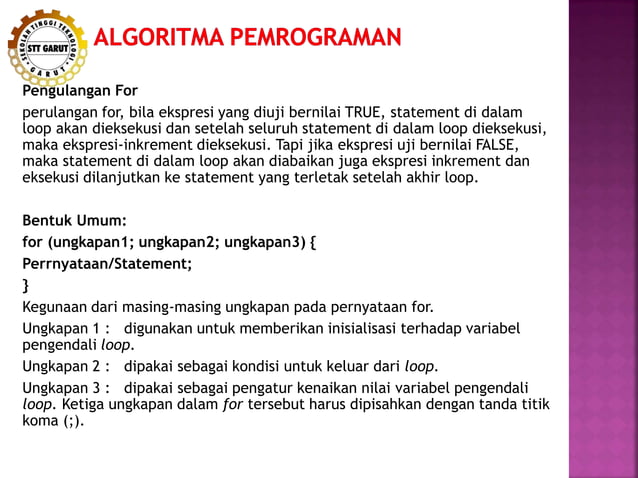 Algoritma Pemograman Looping/Pengulangan | PDF
