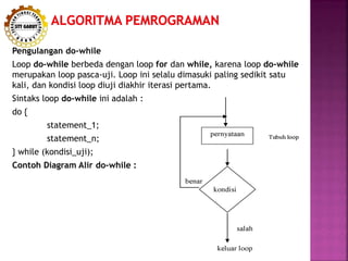 Algoritma Pemograman Looping/Pengulangan | PDF
