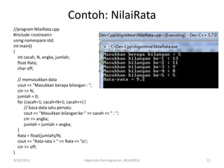 Algoritma pemrograman 9 | PPTX