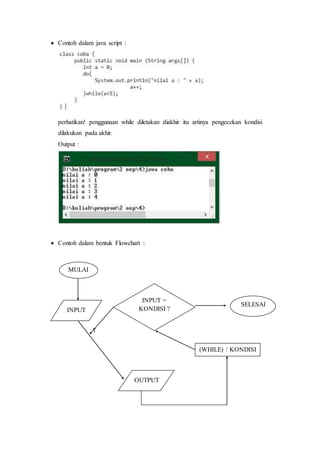Algoritma & pemrograman (makalah perulangan) | PDF