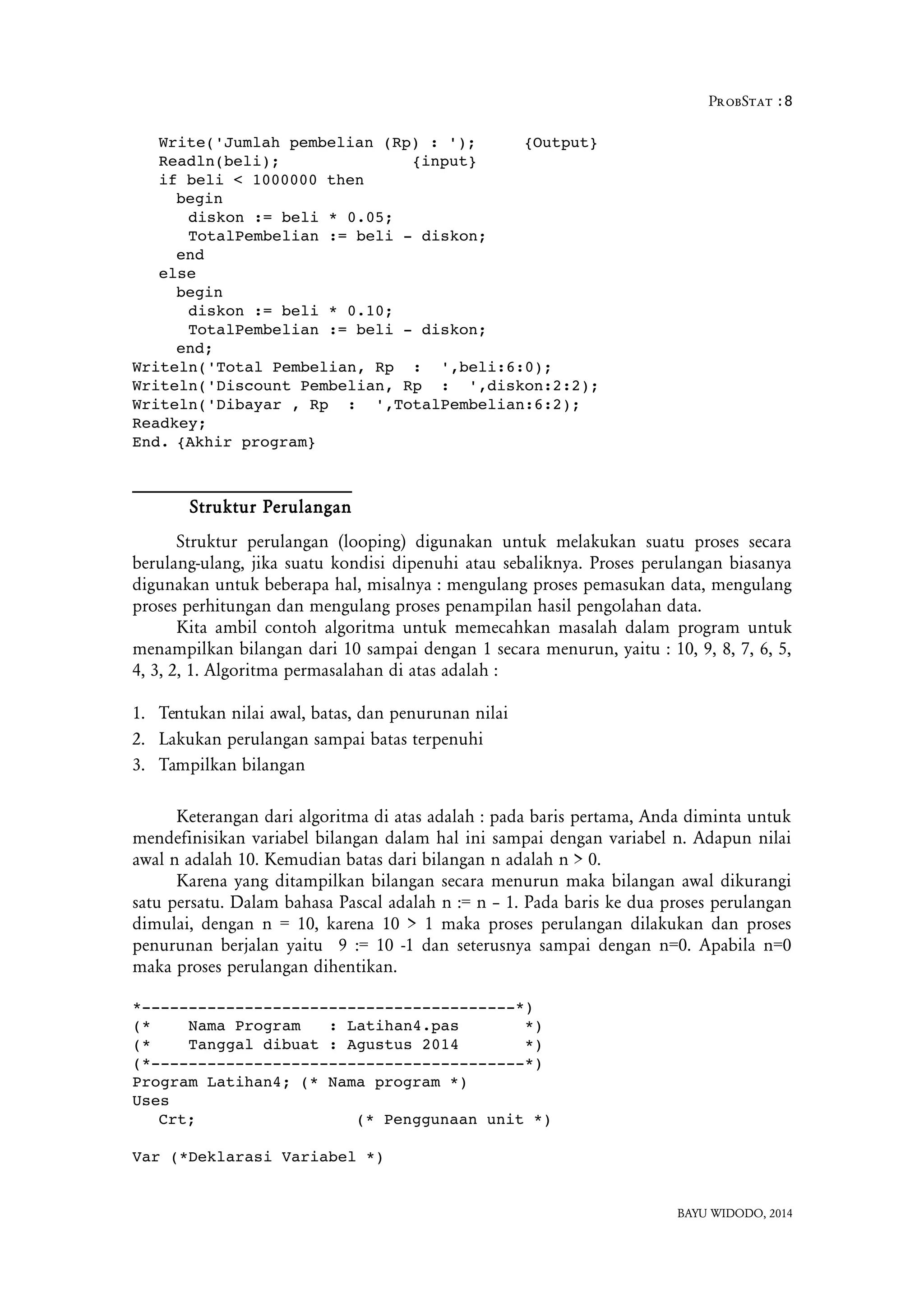 Algoritma pemrograman terstruktur | PDF