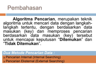 Algoritma pencarian (searching algorithm) | PPTX