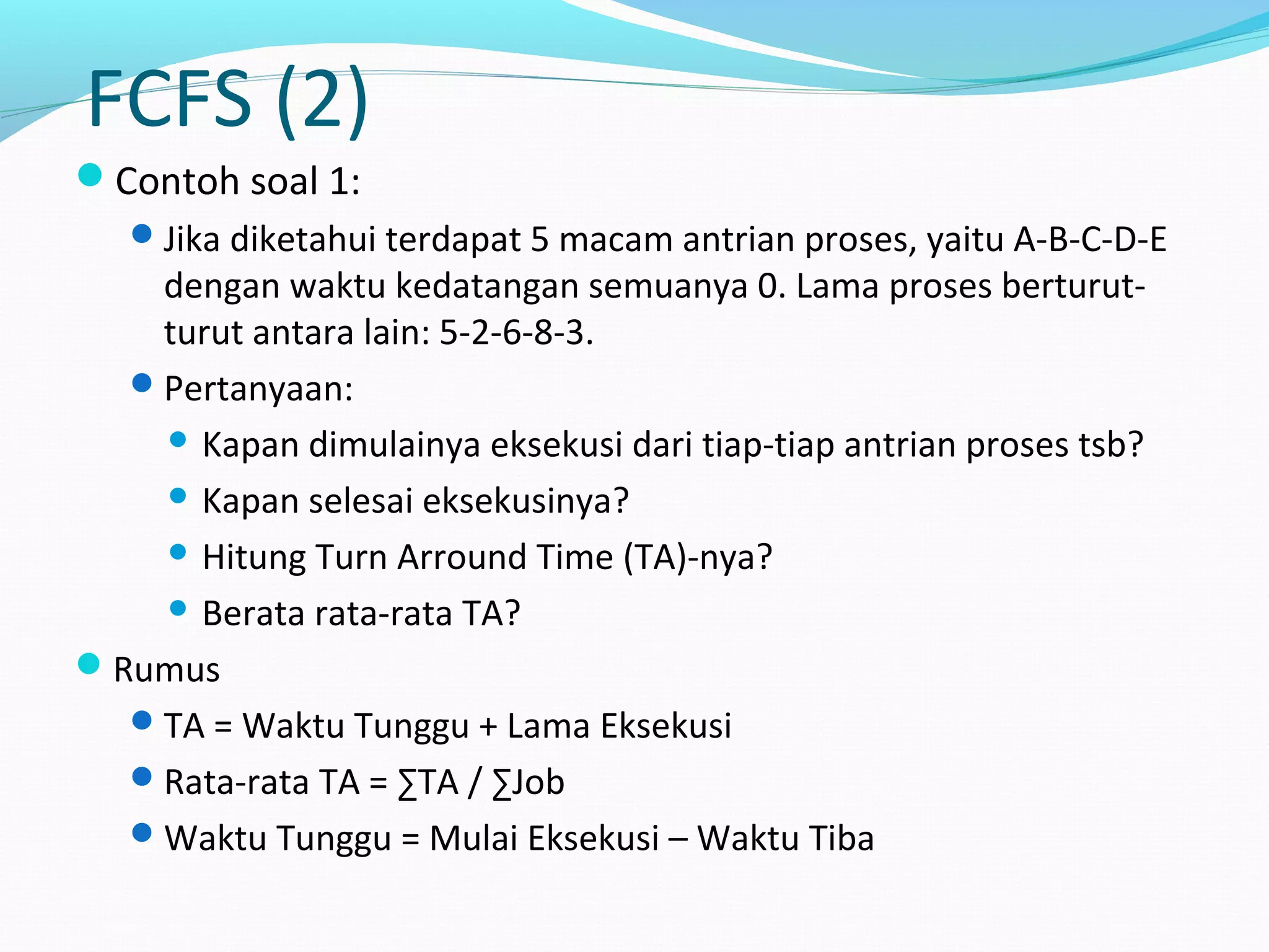 Algoritma penjadwalan proses | PPT