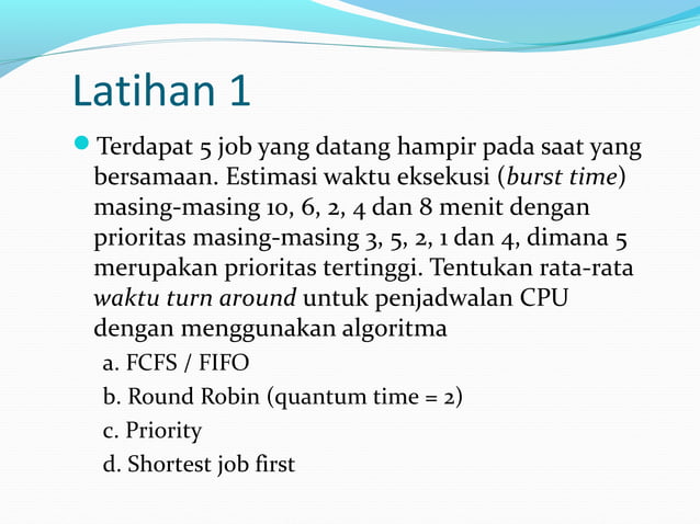 Algoritma penjadwalan proses | PPT