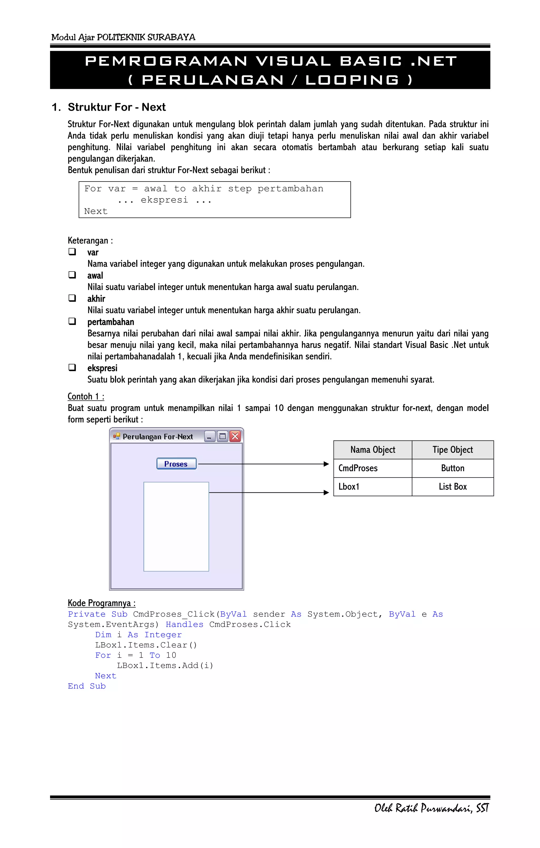 Algoritma perulangan | PDF