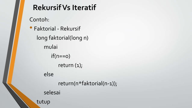 Algoritma rekursif | PPTX