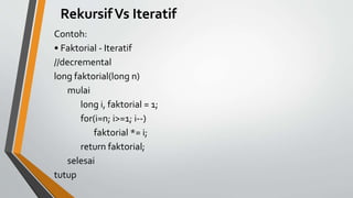 Algoritma rekursif | PPTX