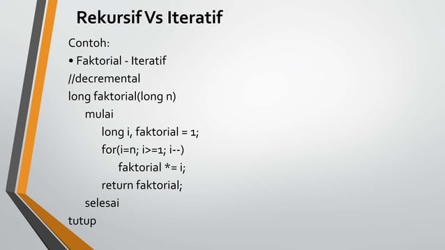 Algoritma rekursif | PPTX