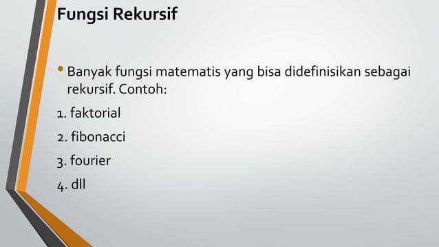 Algoritma rekursif | PPTX