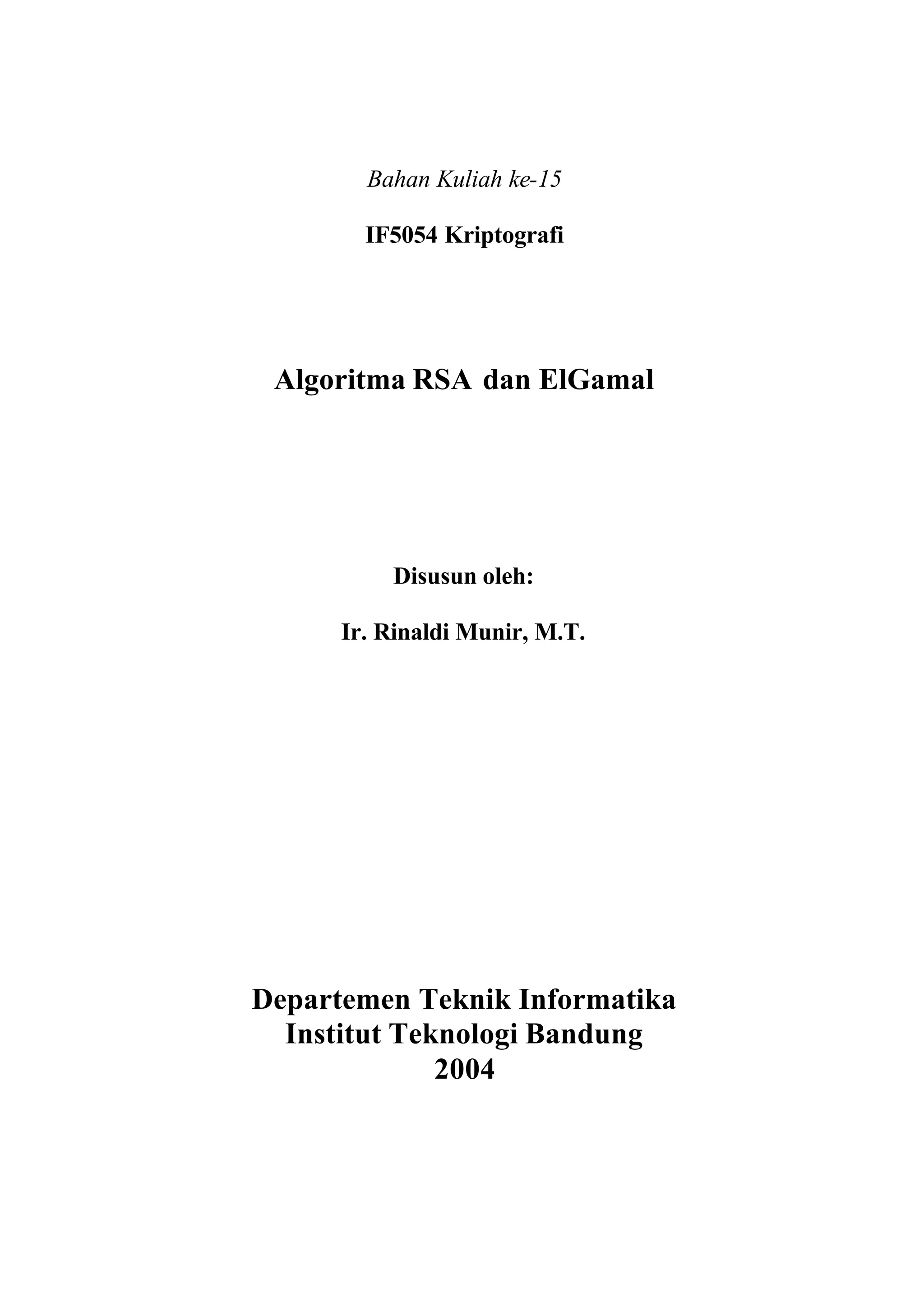 Algoritma rsa | PDF