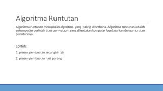 membuat flow chart struktur runtunan dengan flowgorithm | PPTX