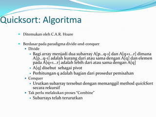 Algoritma sorting | PPTX