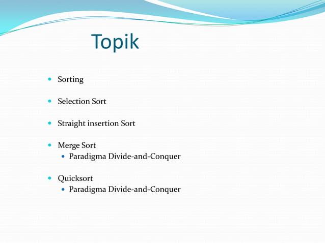 Algoritma sorting | PPTX