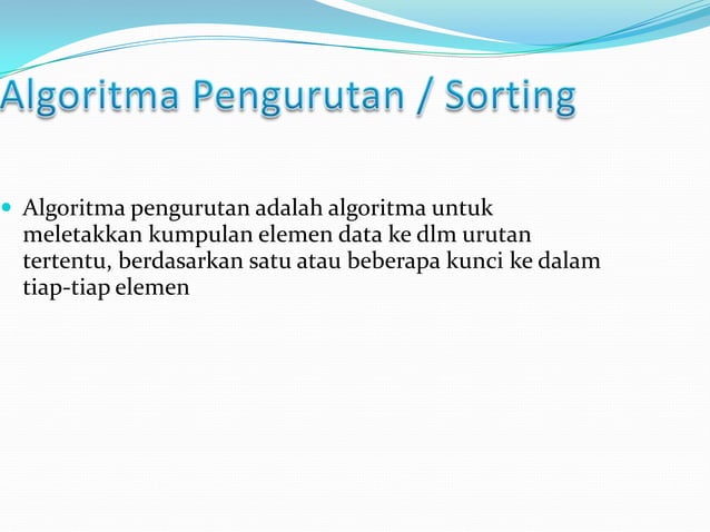 Algoritma sorting | PPTX