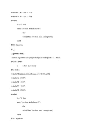 Algoritma with pascal | DOCX