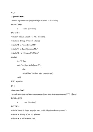 Algoritma with pascal | DOCX