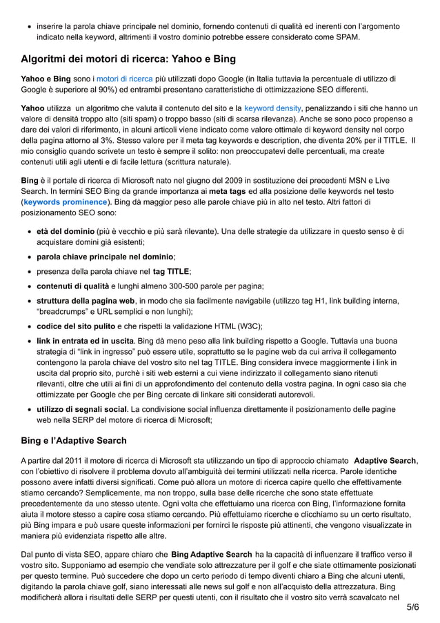 Algoritmi dei motori di ricerca | PDF