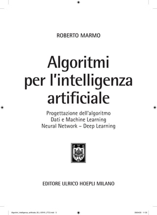 "Algoritmi intelligenza artificiale" autore Marmo editore Hoepli | PDF