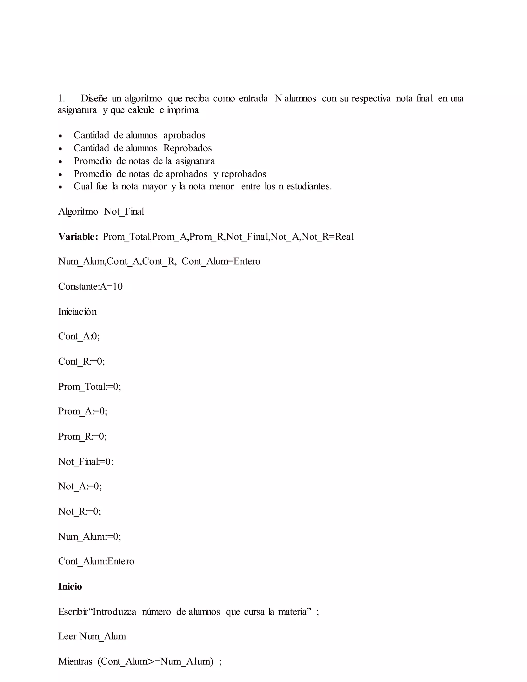 Ejercicios de Estructuras repetitivas | PDF