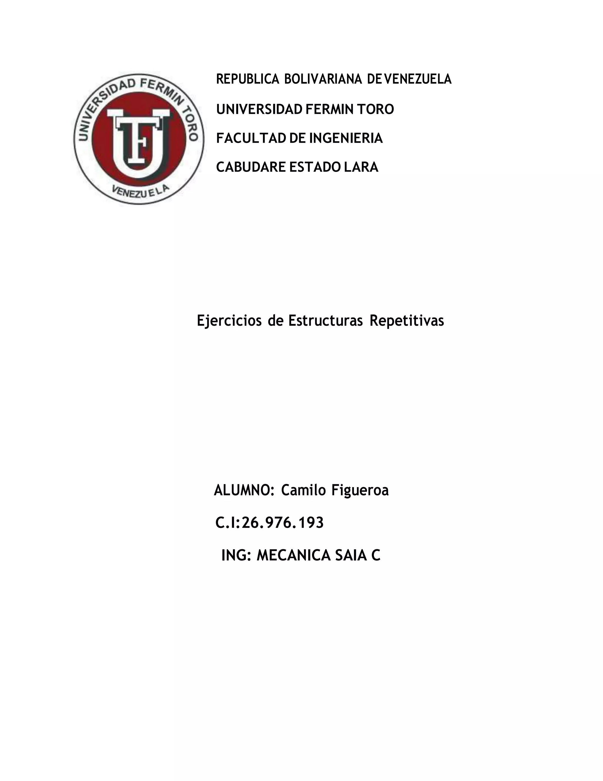 Ejercicios de Estructuras repetitivas | PDF