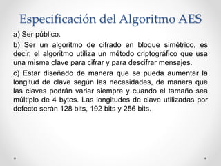 Algoritmo aes | PPTX