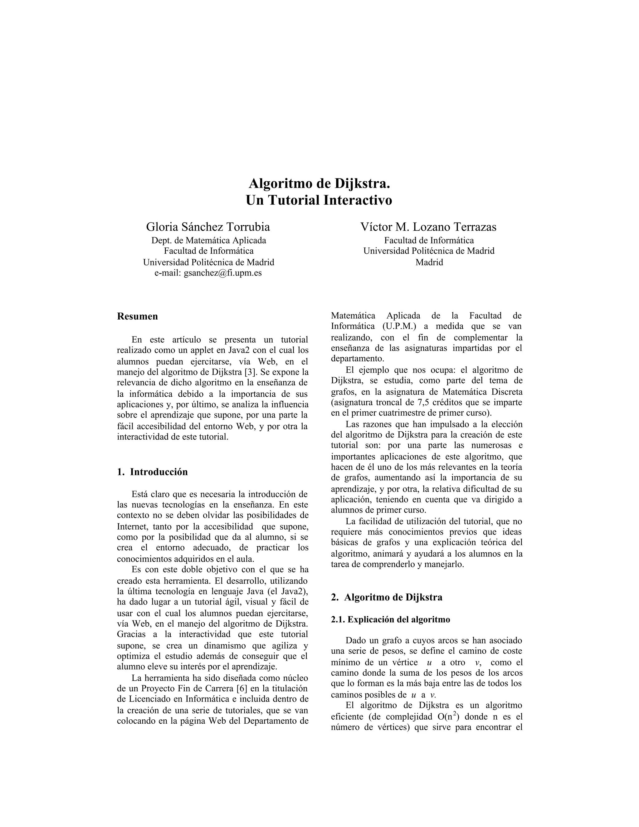 Algoritmo de dijkstra tutorial interactivo | PDF