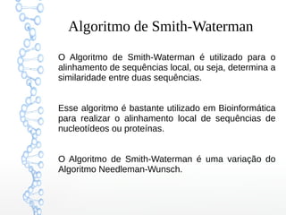 Algoritmo de Smith-Waterman | PDF