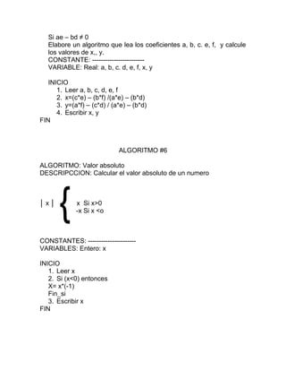 Algoritmos 50 ejemplos | PDF