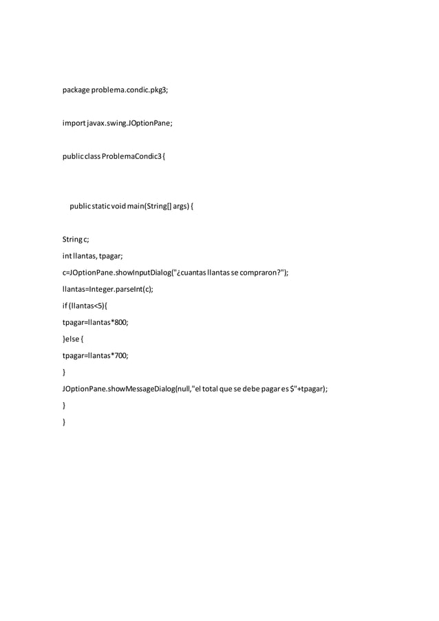 algoritmos condicionales y simples. | PDF