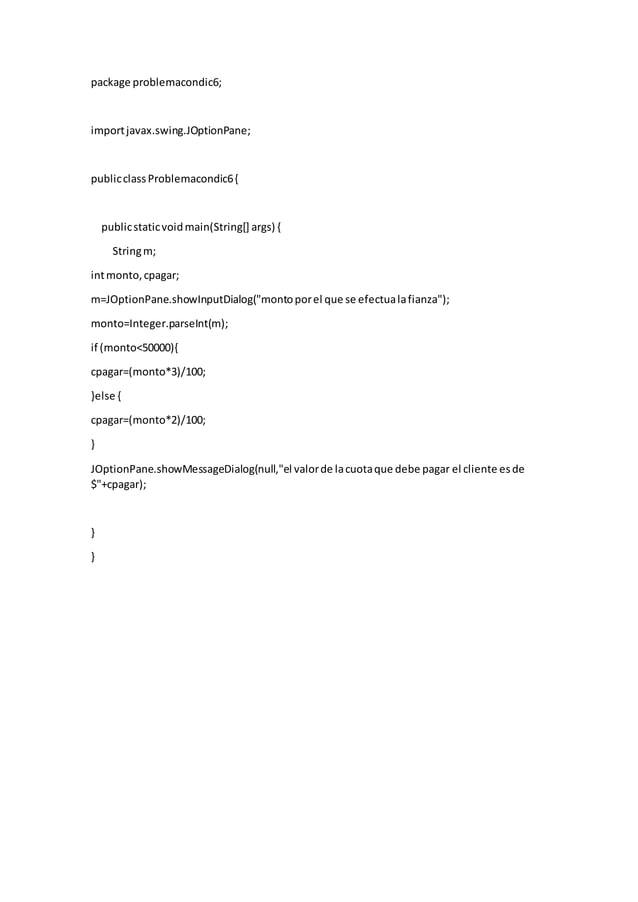 algoritmos condicionales y simples. | PDF