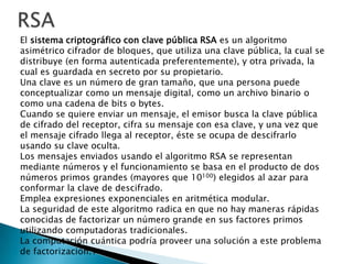 Algoritmos De Cifrado Para Claves PúBlicas Y Privadas | PPTX