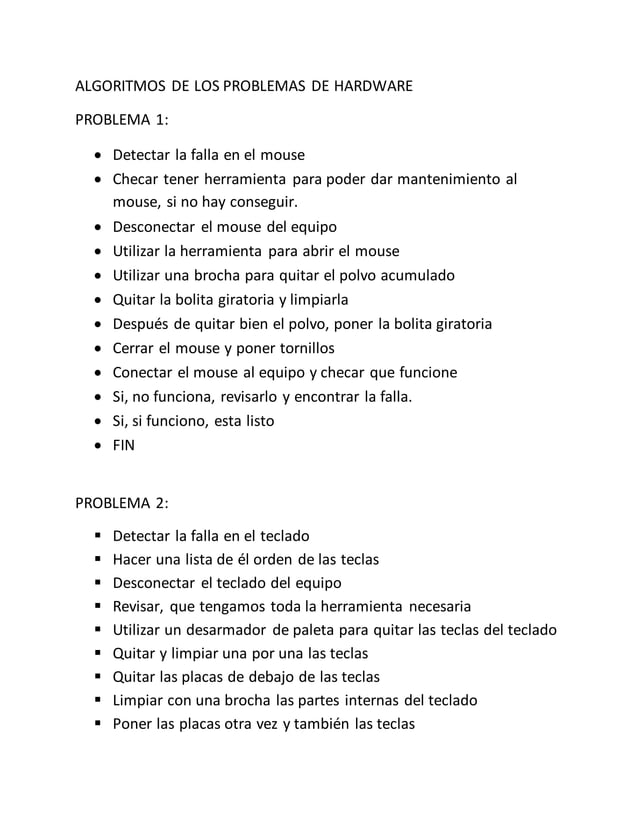 Algoritmos De Los 10 Problemas De Hardware Pdf