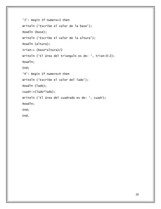Algoritmos if y case | DOCX