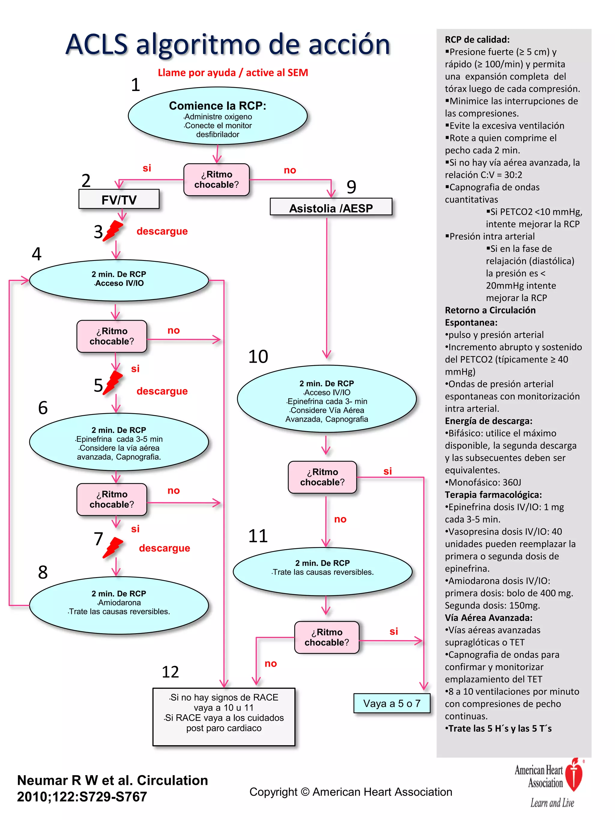 Algoritmos de reanimacion cardiopulmonar basica y avanzada. | PDF